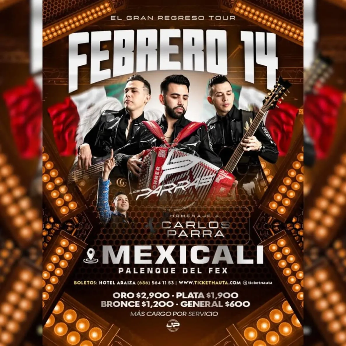 Los Parras en Mexicali 2026: Concierto en el Palenque del FEX
