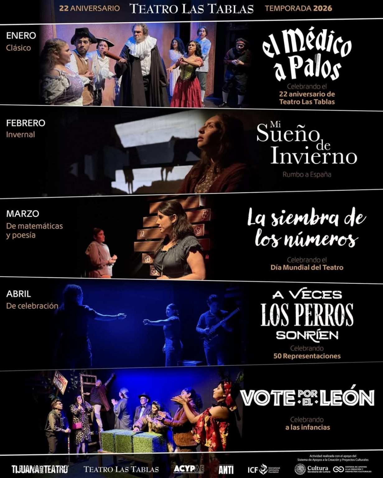 Teatro Las Tablas: 22 Aniversario en Tijuana 2026 y temporada especial