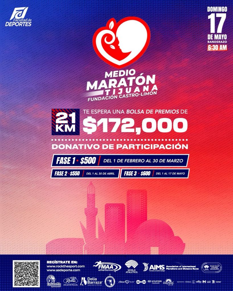 Medio Maratón Tijuana 2026: carrera con causa Castro-Limón