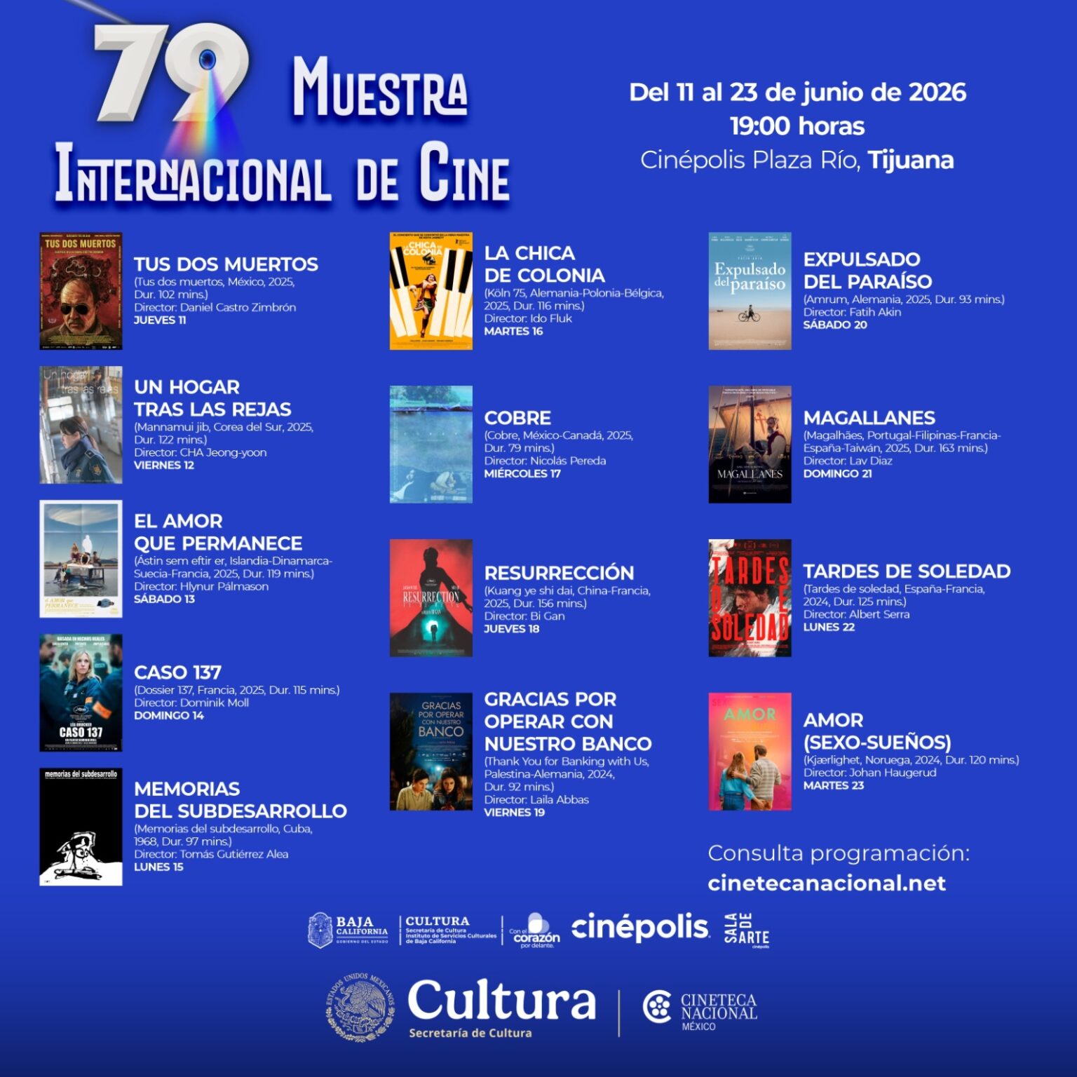 79 Muestra Internacional de Cine en Tijuana 2026: programación y fechas
