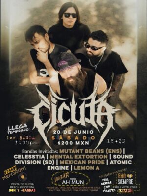 Cicuta en Tijuana 2026: concierto de metal en Foro Ah Mun