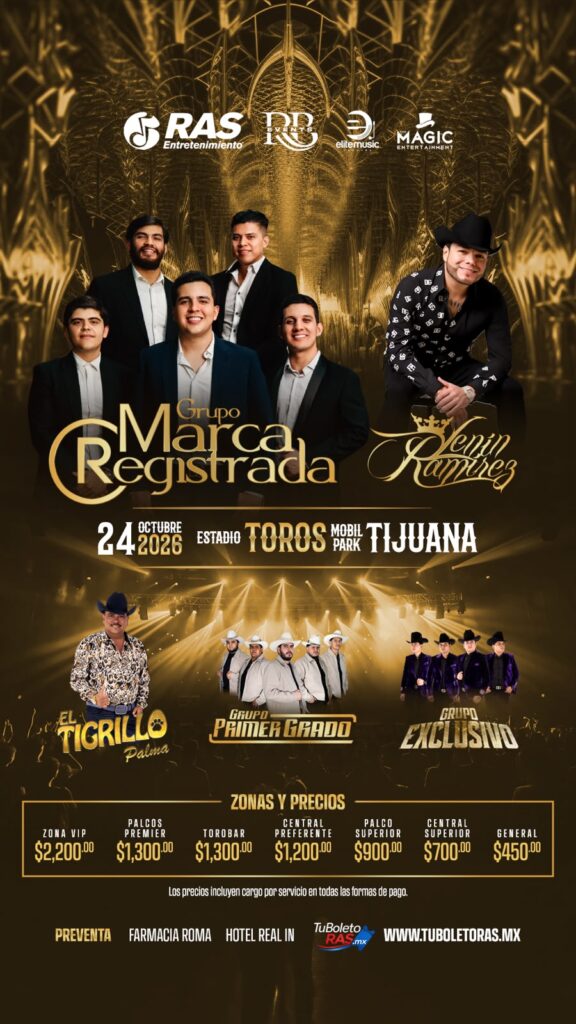 Marca Registrada y Lenin Ramírez en Tijuana 2026: concierto en Mobil Park